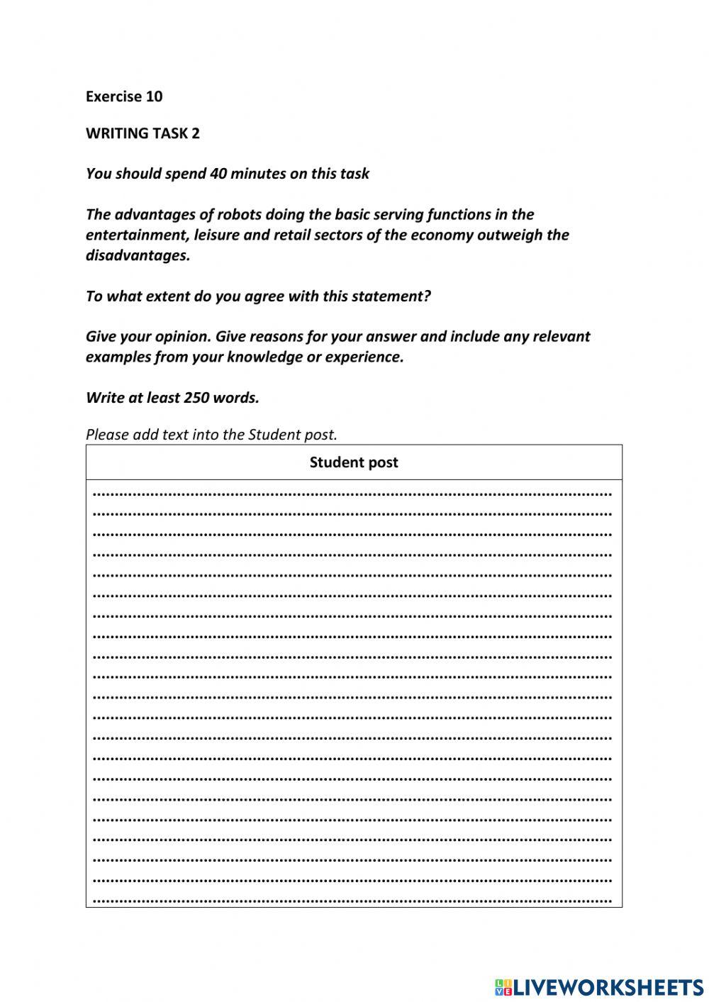 IE3, Unit 8, Writing, Exercise 10 2292374