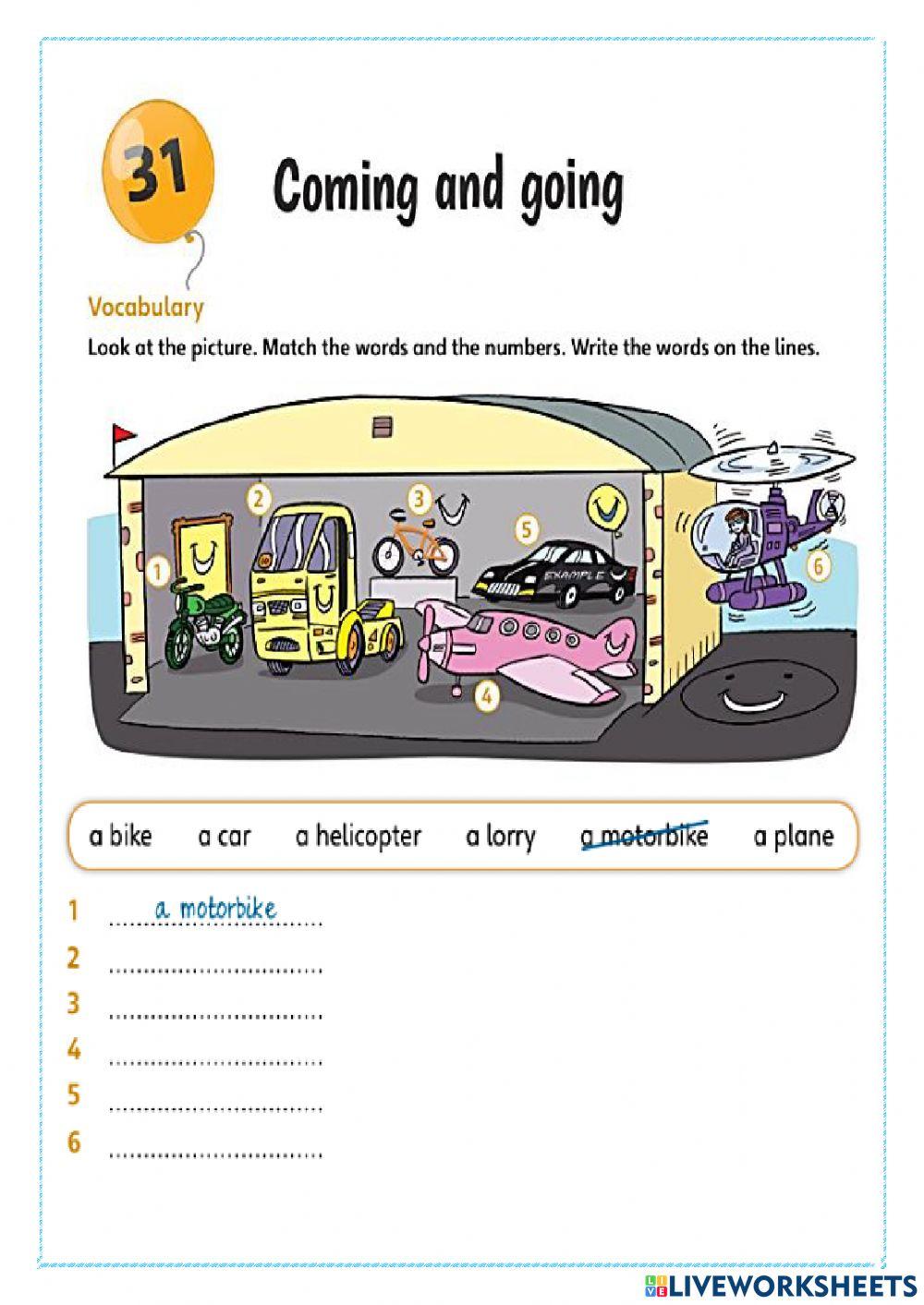 Transportation online exercise for English | Live Worksheets
