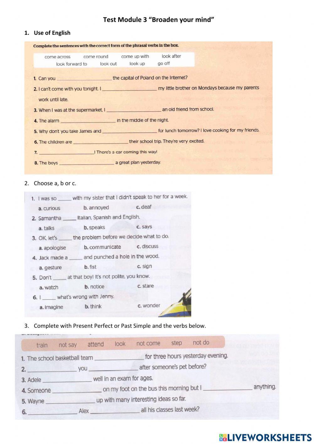 Full Blast 3 (M… | Free Interactive Worksheets | 6929100