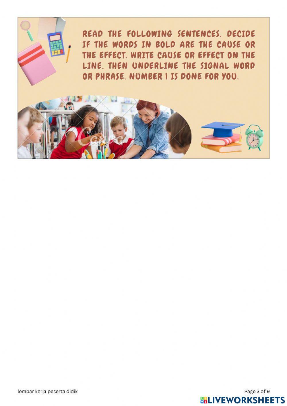 LKPD CAUSE AND EFFECT XI online exercise for | Live Worksheets