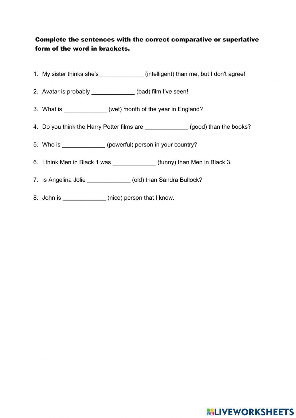 Sol. Elem. 5BD Comparative & Superlative 2293280