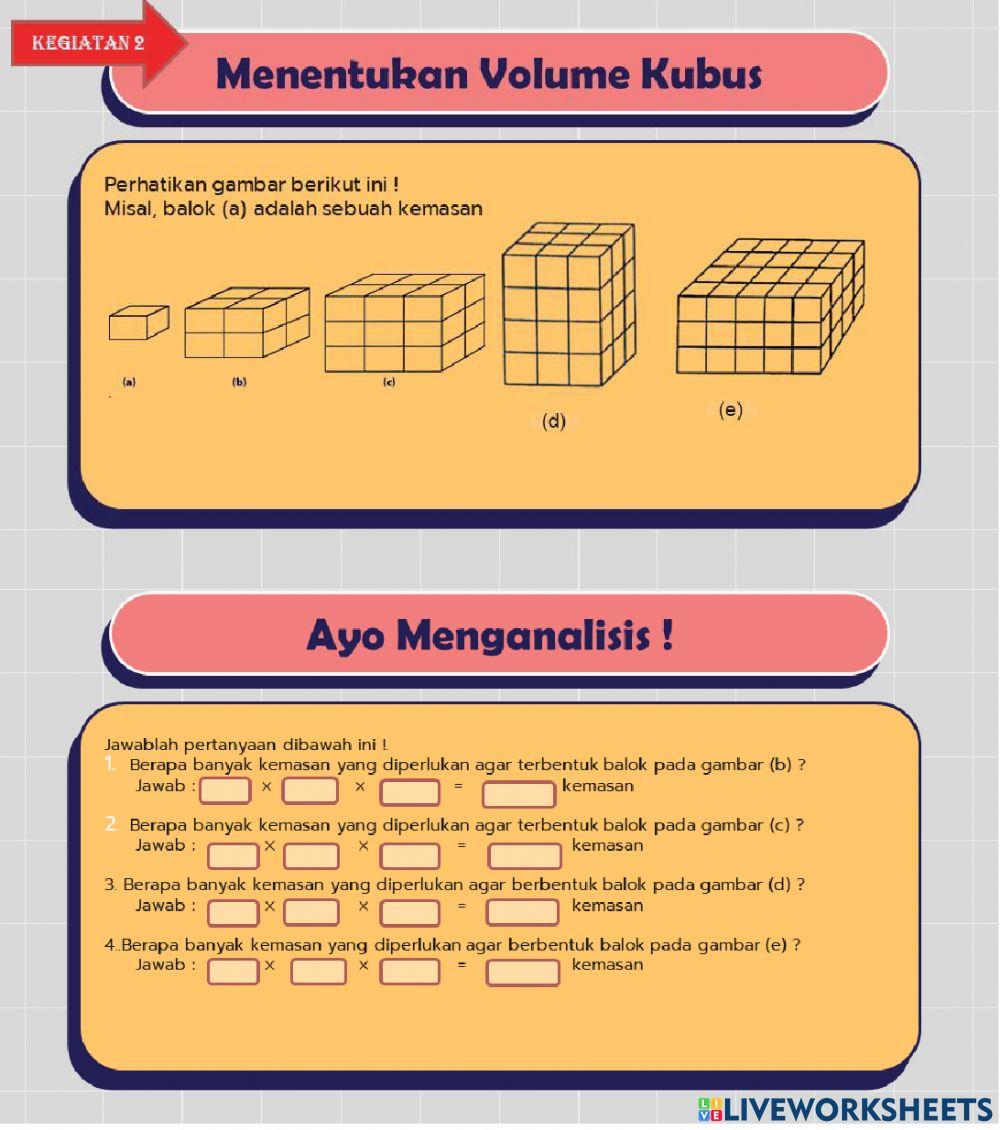 E-LKPD Interaktif Luas Permukaan dan Volume Balok worksheet | Live ...