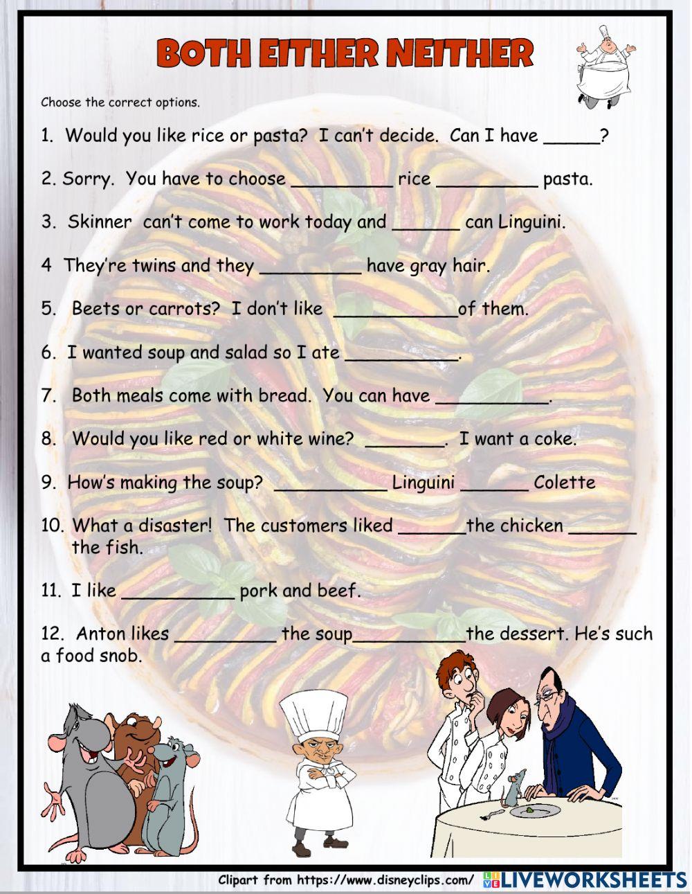 Both Either Nei… | Free Interactive Worksheets | 2293569