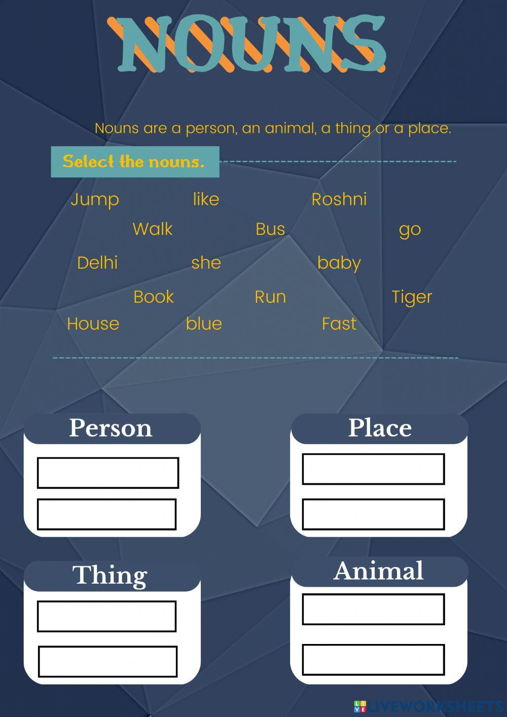 NOUN online exercise for | Live Worksheets