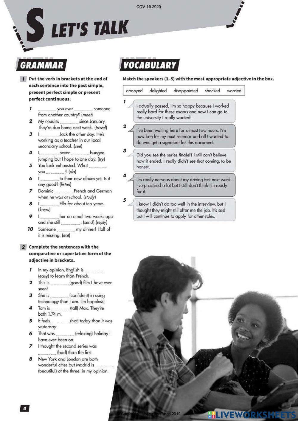 Let's talk open world b2 online exercise for | Live Worksheets