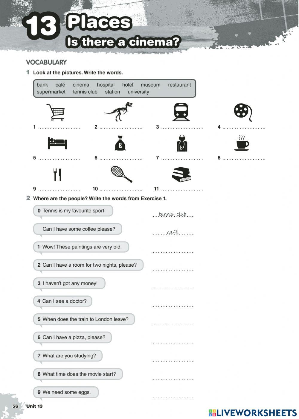 Places in a town online exercise for Grade5 | Live Worksheets