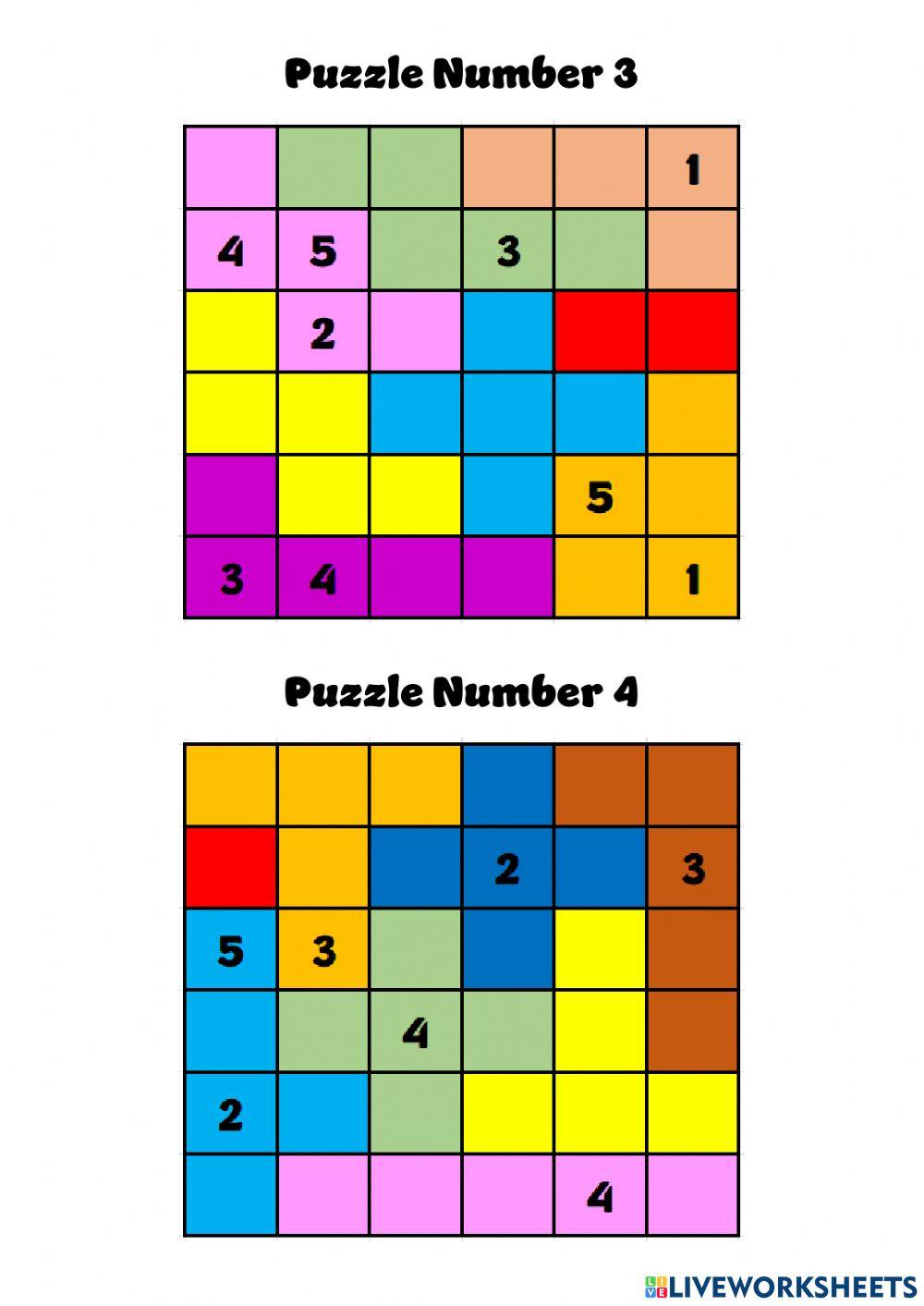 suguru | Free Interactive Worksheets | 3666378