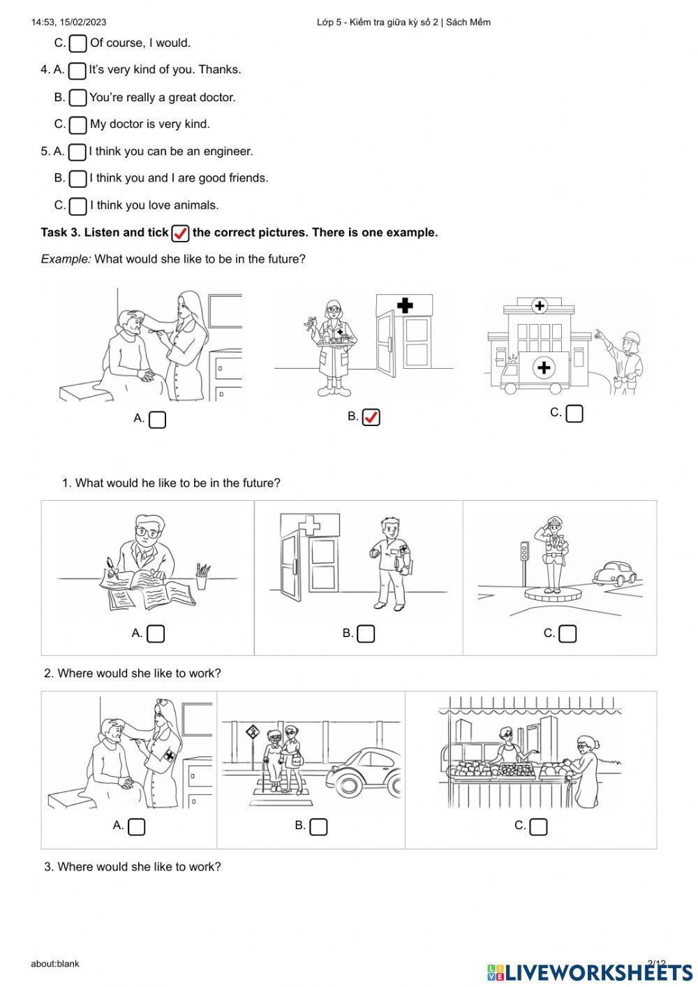 E5 Test Giua Ky 2 Nghe Worksheet Live Worksheets