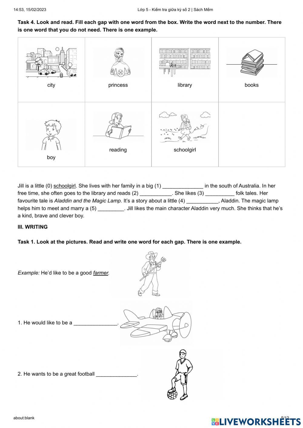 E5 Test Giua Ky 2 Doc Worksheet Live Worksheets