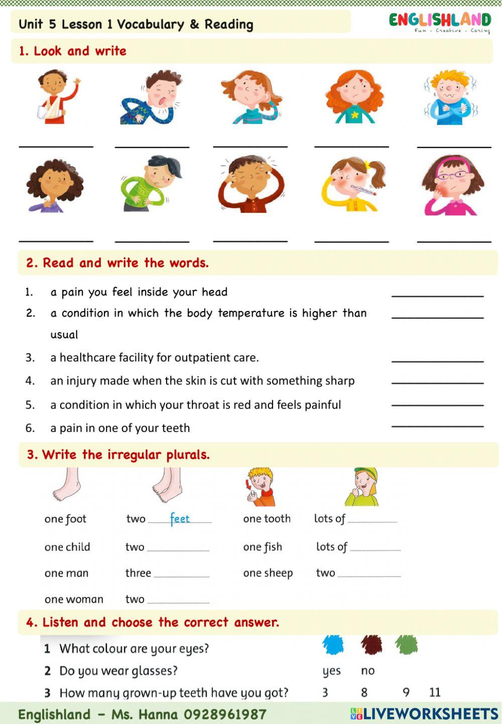 U5 Reading 1 worksheet | Live Worksheets