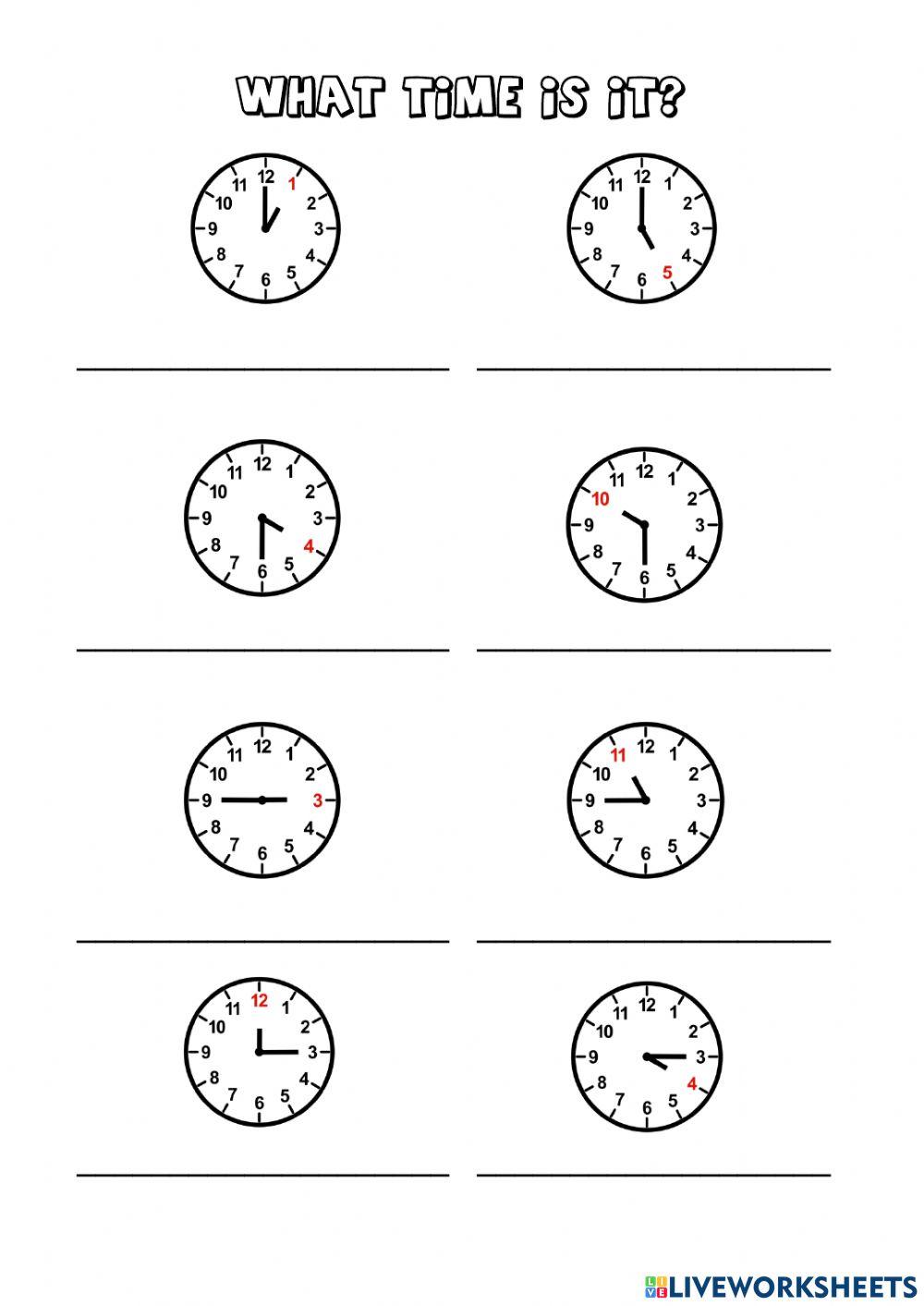 What time is it? online exercise for 5º | Live Worksheets