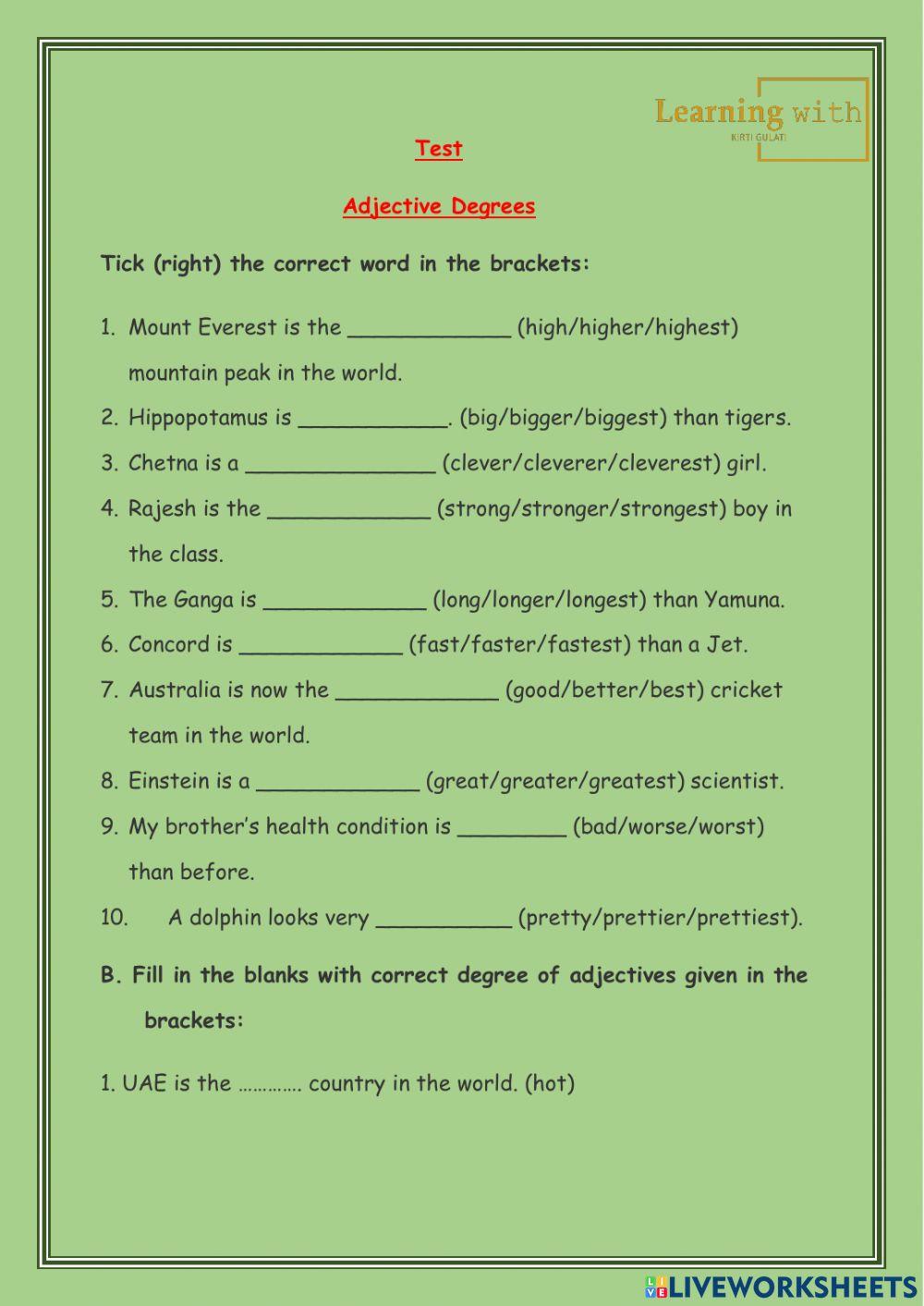 2295277 Degrees Of Adjectives KIRTI GULATI 2295277-degrees-of-adjectives-kirti-gulati
