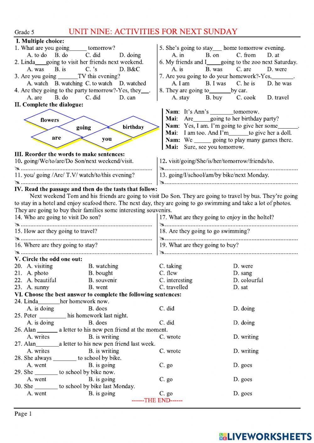 Test (unit 8+ 9) worksheet | Live Worksheets