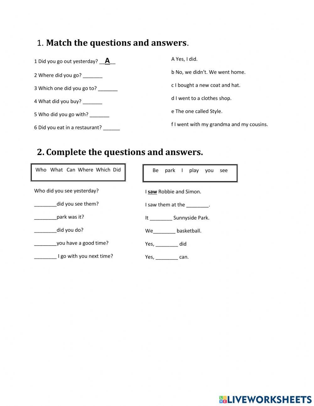 FF4, Unit 3, Lesson 3 worksheet | Live Worksheets