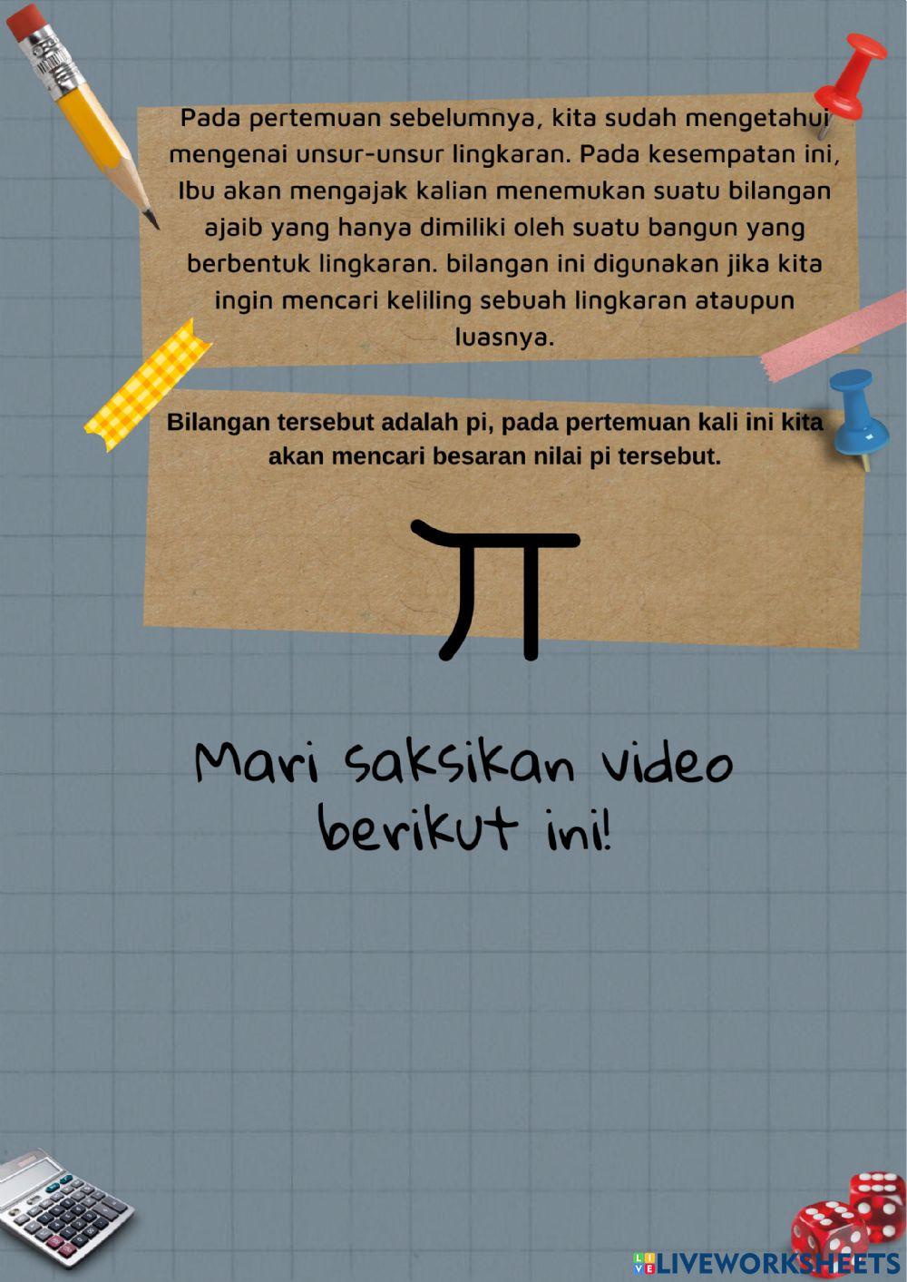 Menemukan nilai pi lingkaran 1851 | okamutiara | Live