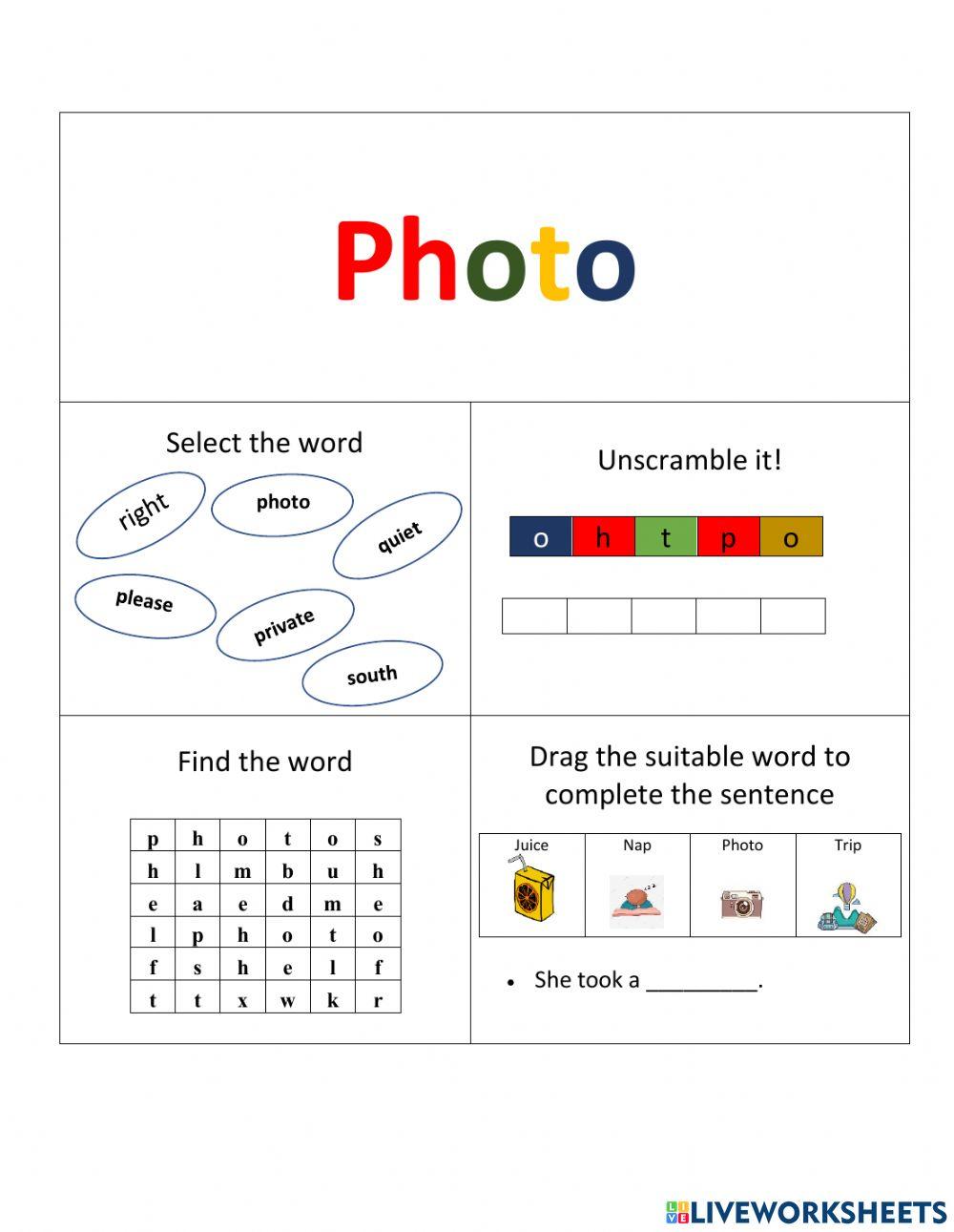 Sunday:HFW worksheet | Live Worksheets