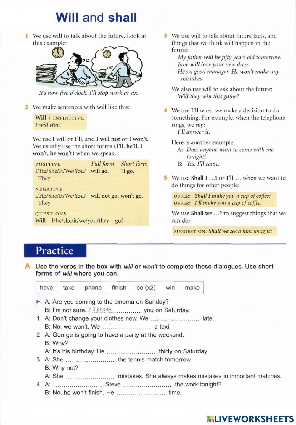 2296347 | Basic Grammar-22 Will, shall | Zoriana Polenok