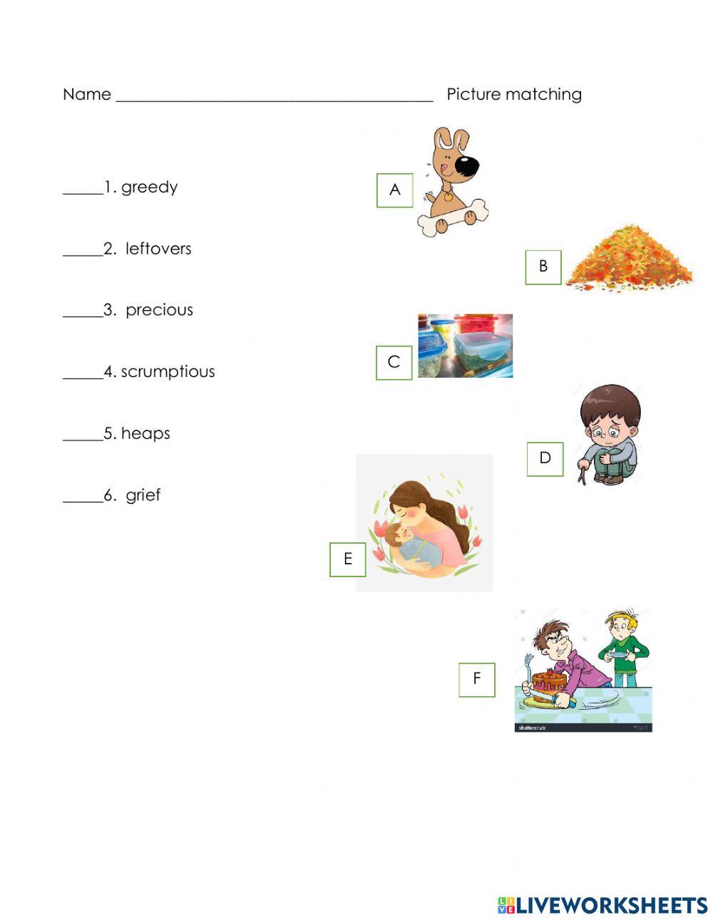 Unit 6-1 Vocab matching (2) worksheet | Live Worksheets