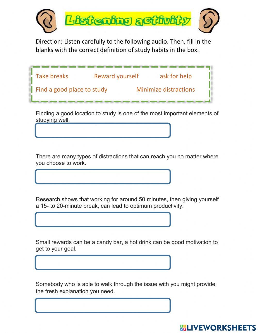 Reading and listening activities worksheet | Live Worksheets