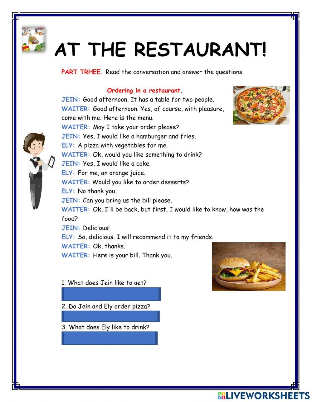 Food online exercise for High School | Live Worksheets