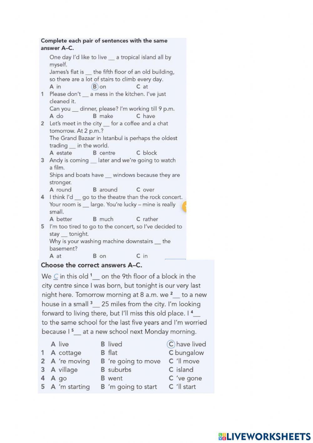 Home online exercise for 8 | Live Worksheets
