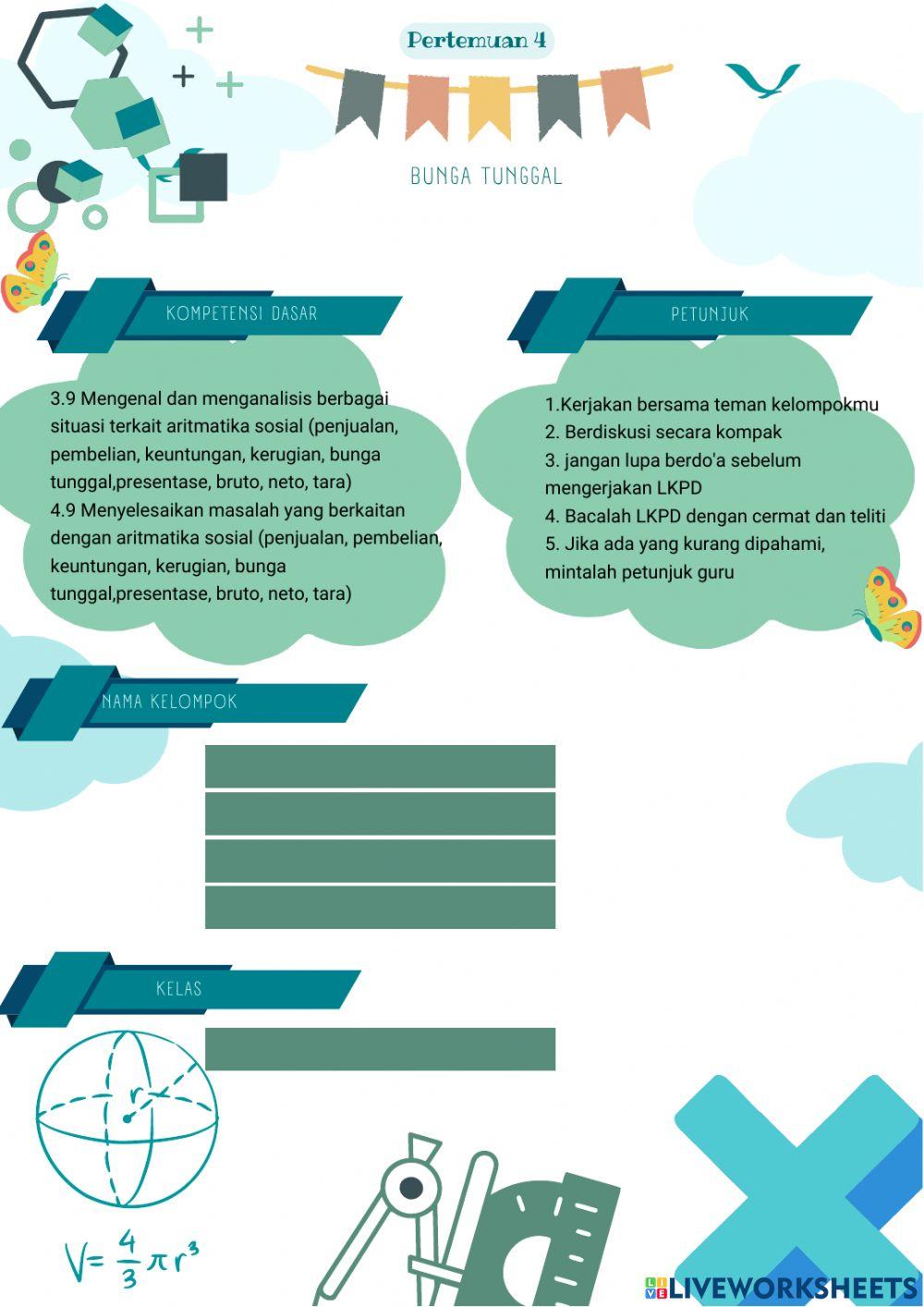 Belajar Matematika Matematika activity | Live Worksheets