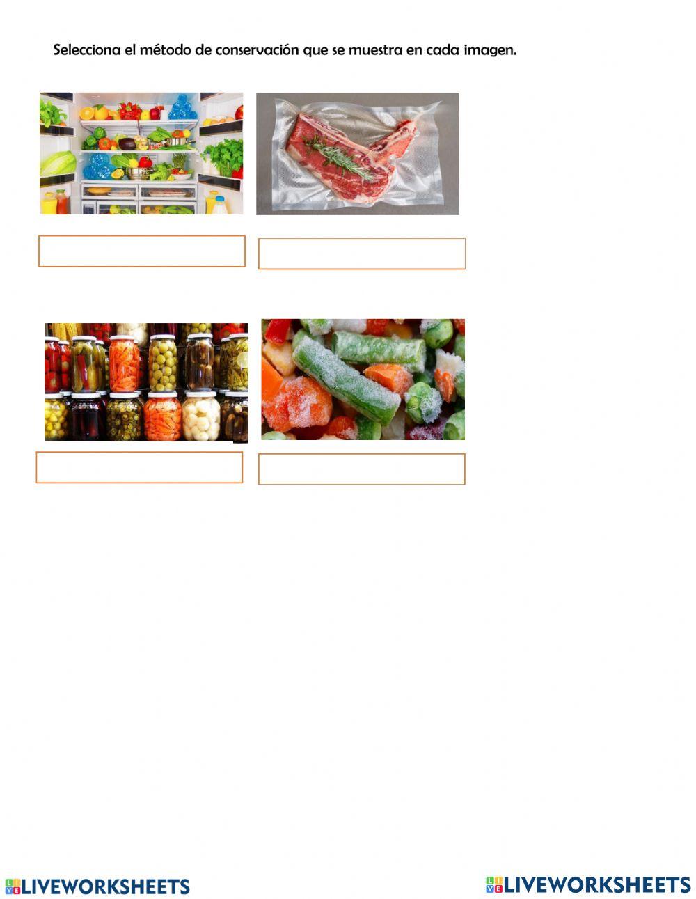 conservacion alimentos online exercise for | Live Worksheets