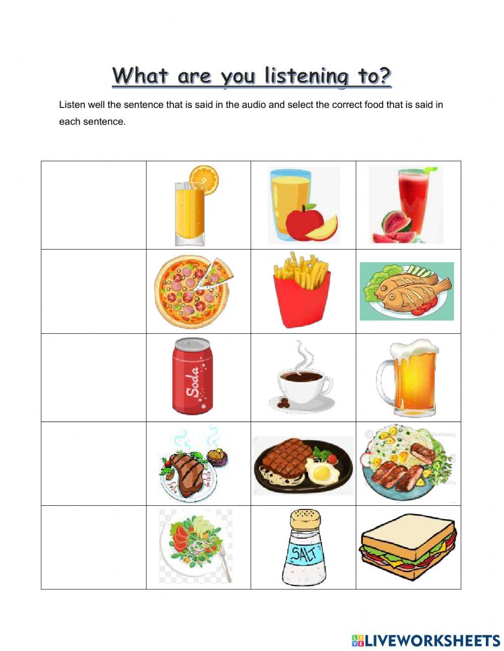 Foods and Meals 2297015 | Aleguzman | Live Worksheets