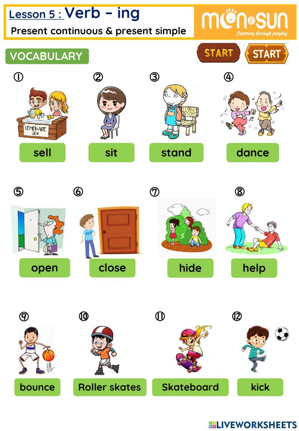 FF4 - verb 5 worksheet | Live Worksheets
