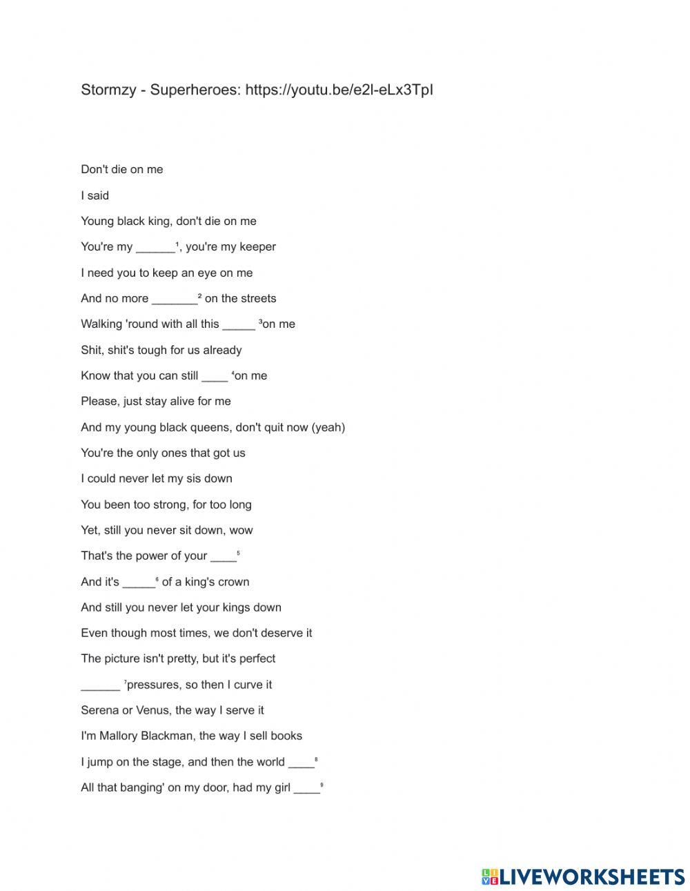 Fill In - Stormzy Superheroes lyric | TTMSoma365 | Live