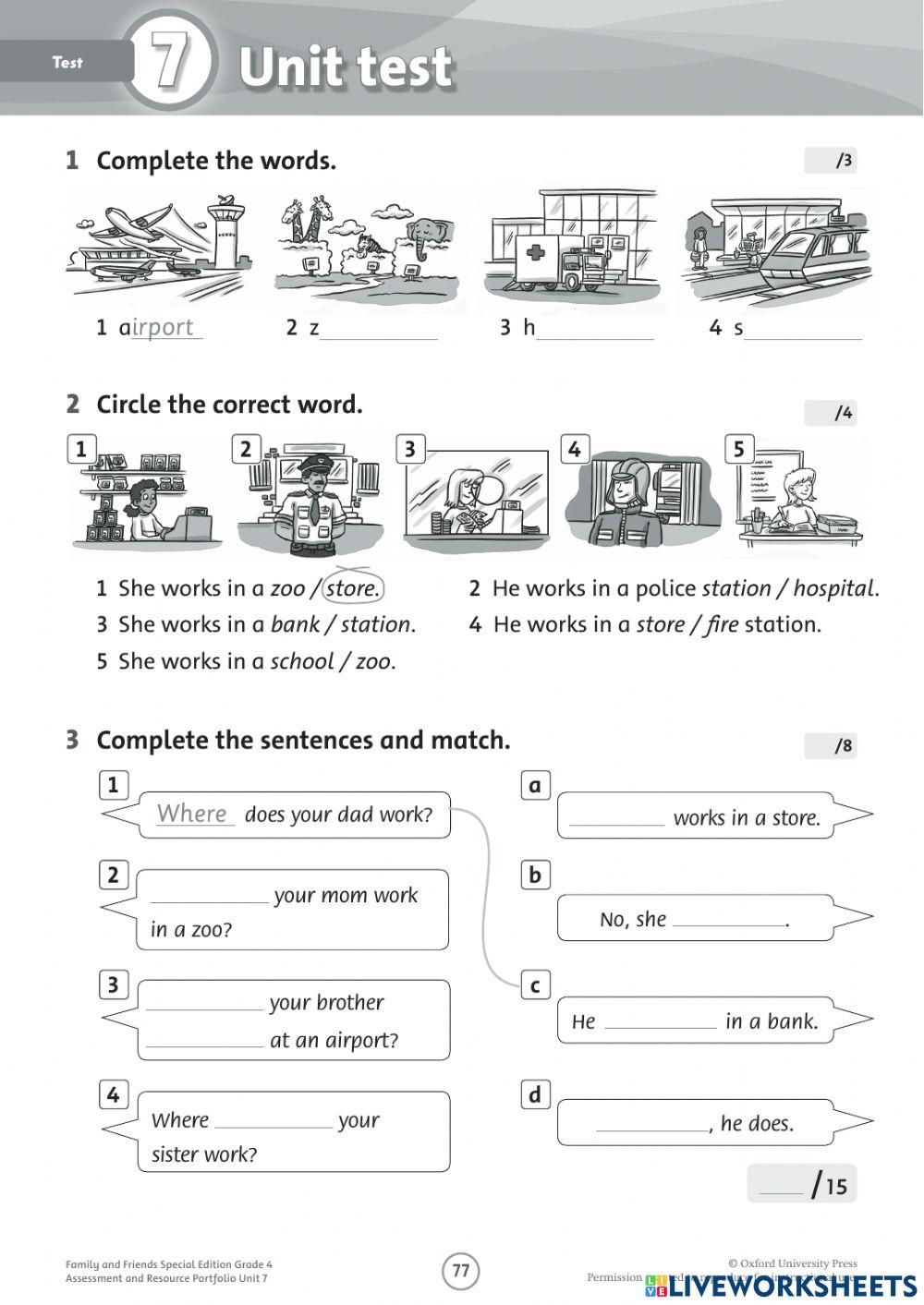Unit 7 test | Free Interactive Worksheets | 2297406
