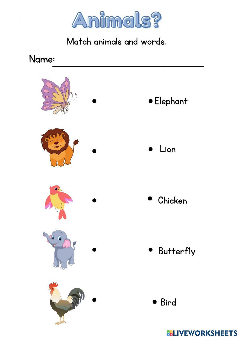 Animals online exercise for | Live Worksheets