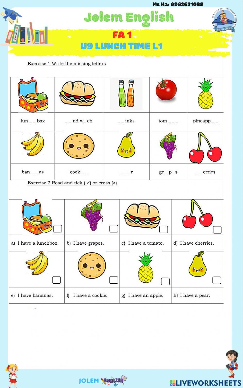 Fa1 U9 L1 online exercise for 4 | Live Worksheets