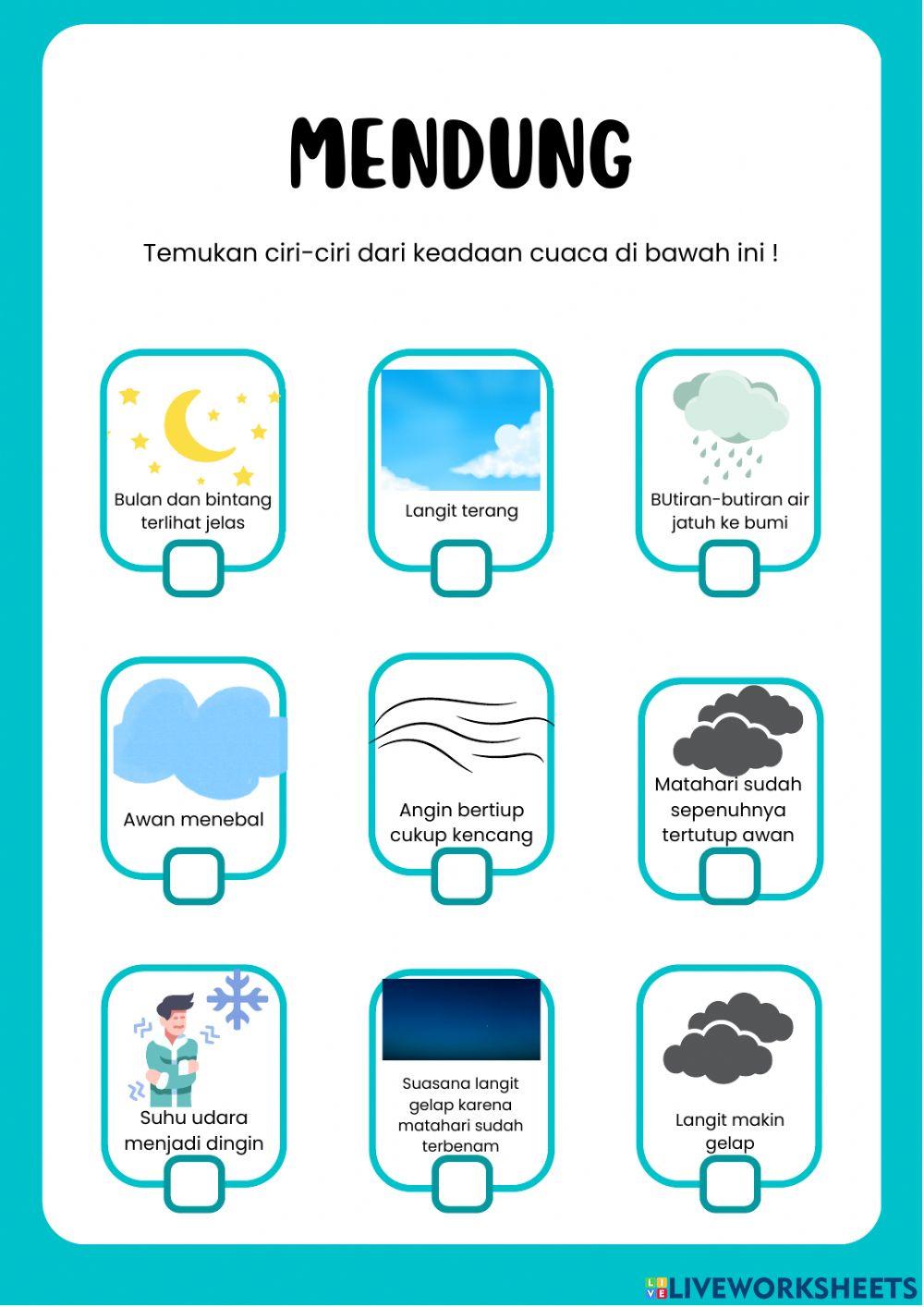 Cuaca Kelas 3 SD worksheet | Live Worksheets