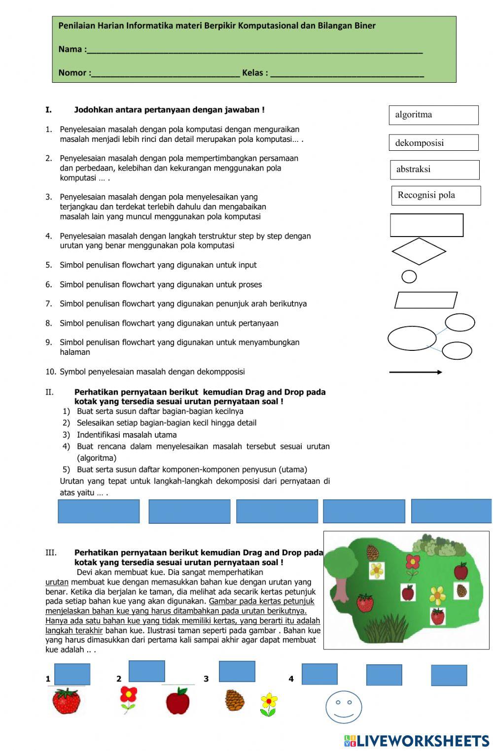 Informatika online pdf activity for 7 | Live Worksheets