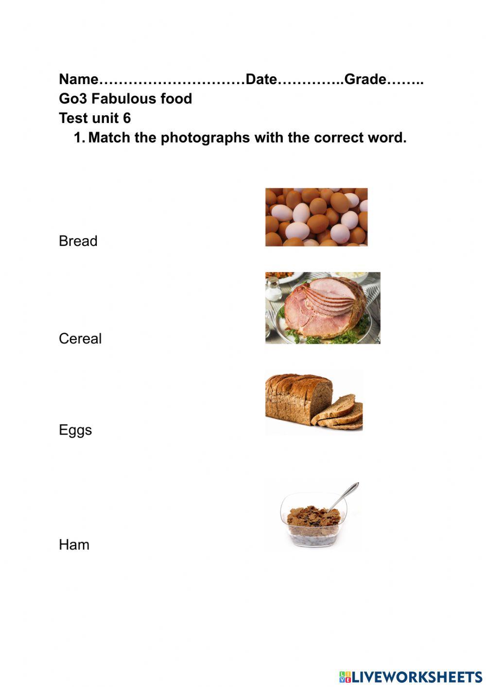 Fabuloius food! worksheet | Live Worksheets