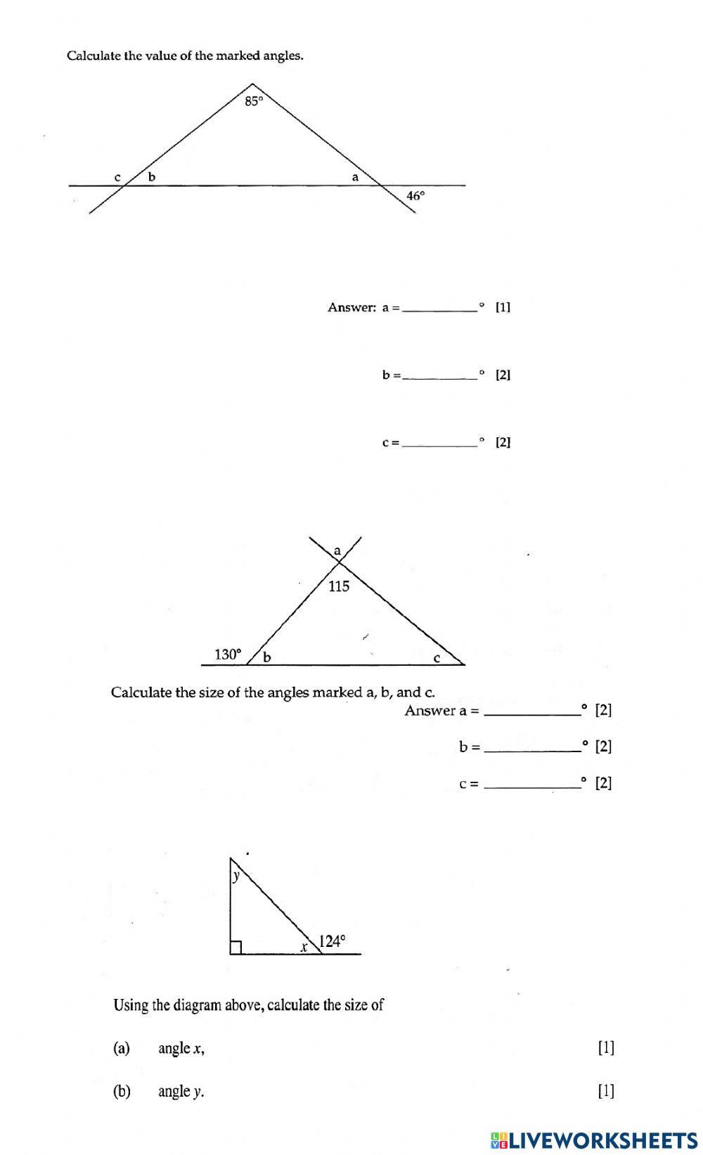 Calculating the size of unknown Angles | Lubin | Live