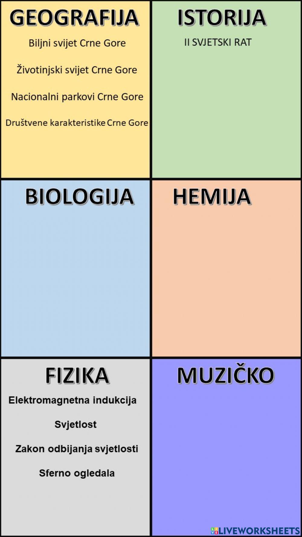 Razni predmeti worksheet | Live Worksheets
