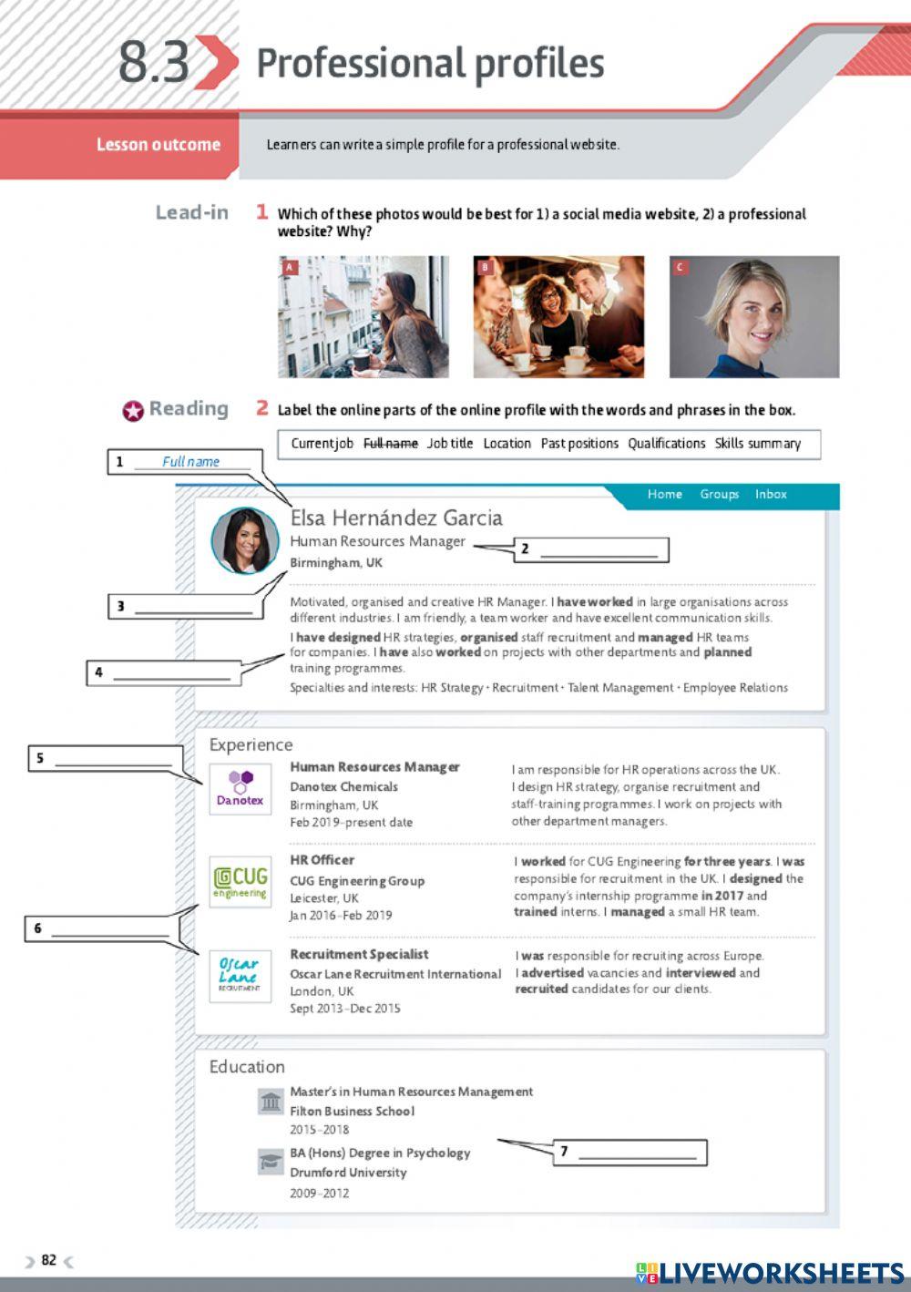 BP A2 professional profiles | anacero | Live