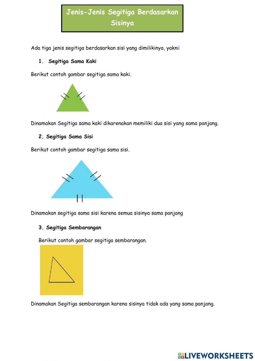 Segitiga 2299174 | Irayanti Wila Pahe | Live Worksheets