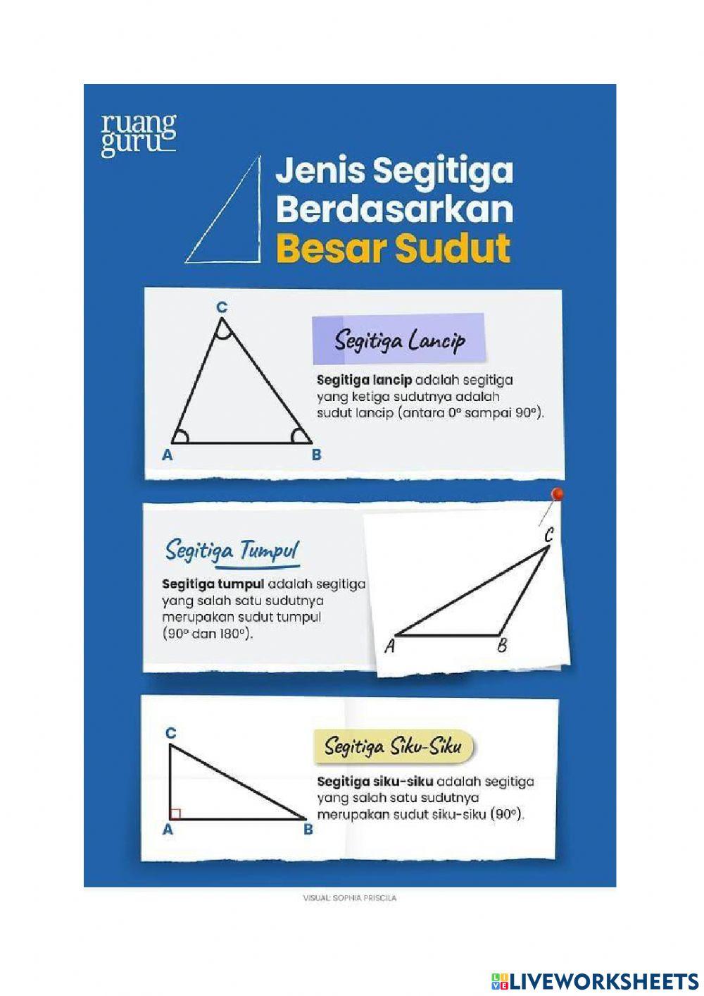 Segitiga ke 3 worksheet | Live Worksheets