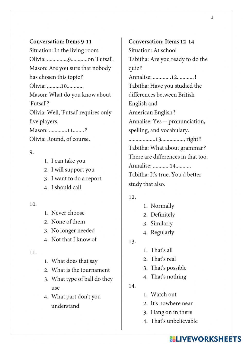 Basic English 23102 worksheet | Live Worksheets