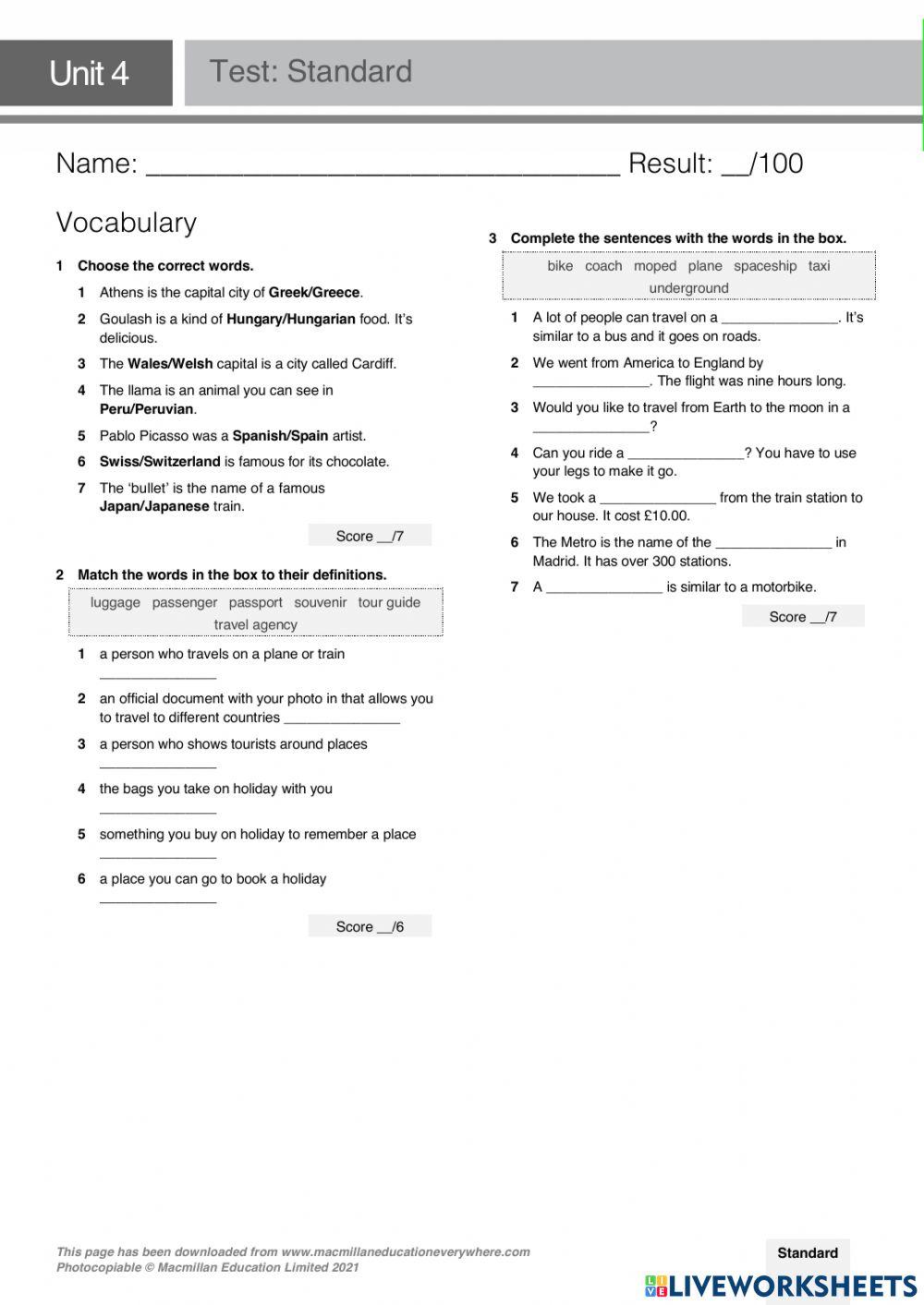 Gateway A2 Unit 4 2255 | juliaaaaaab | Live Worksheets