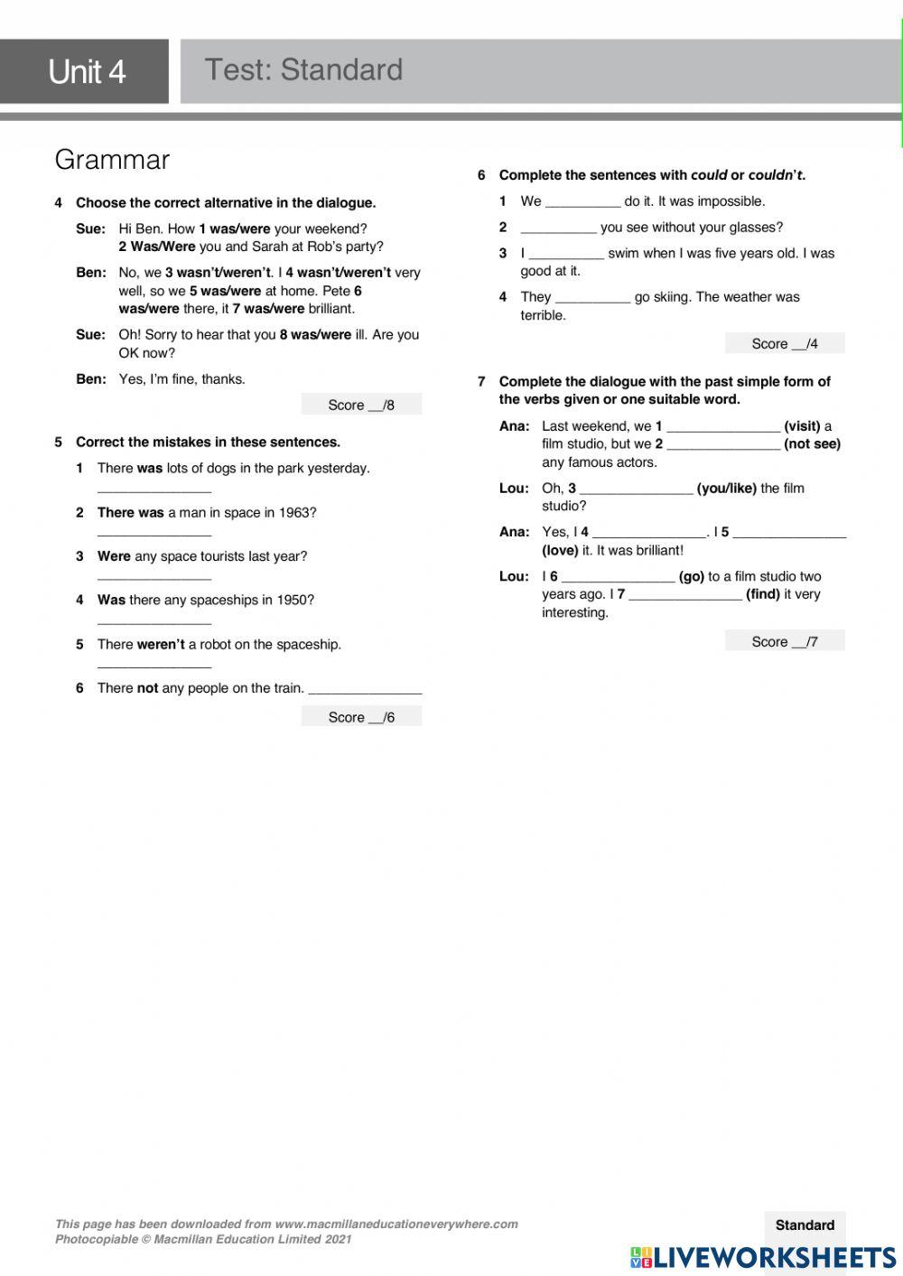 Gateway A2 Unit 4 2255 | juliaaaaaab | Live Worksheets