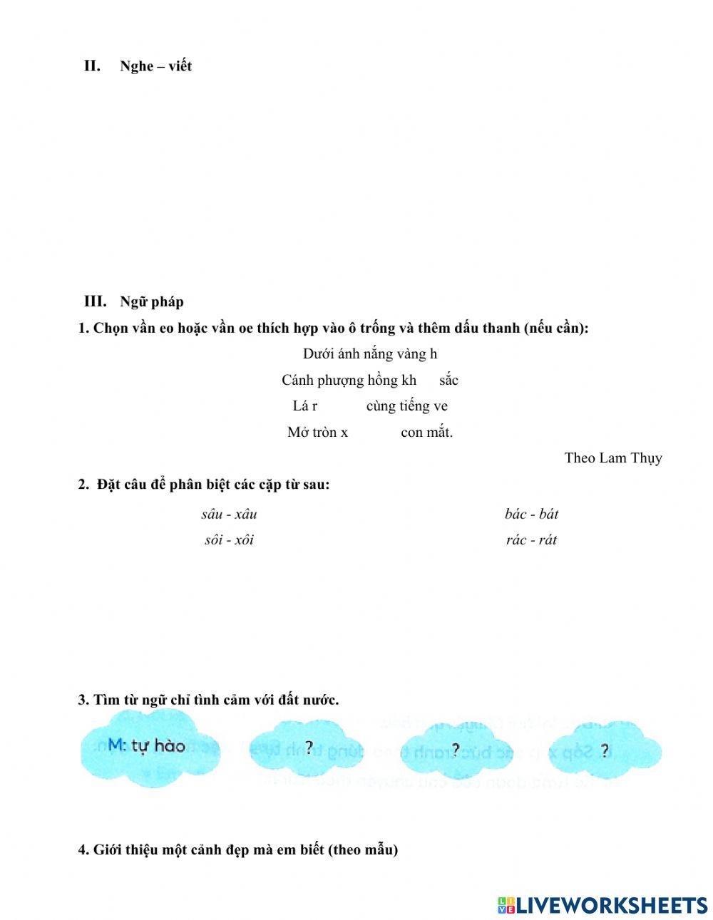 Vietnamese interactive activity for 2 | Live Worksheets