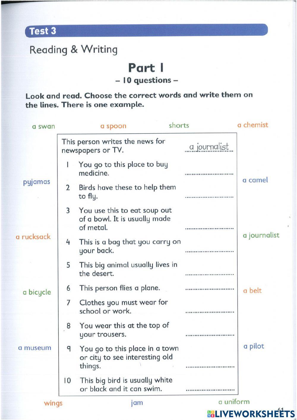 Reading and writing 11 worksheet | Live Worksheets