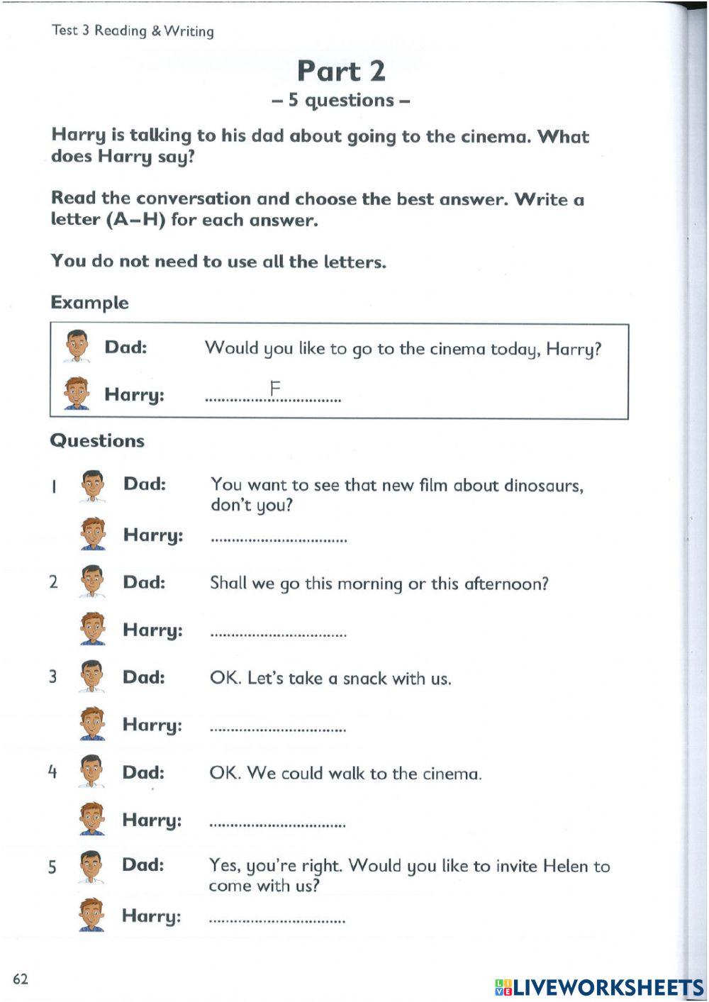 Reading and writing 11 worksheet | Live Worksheets