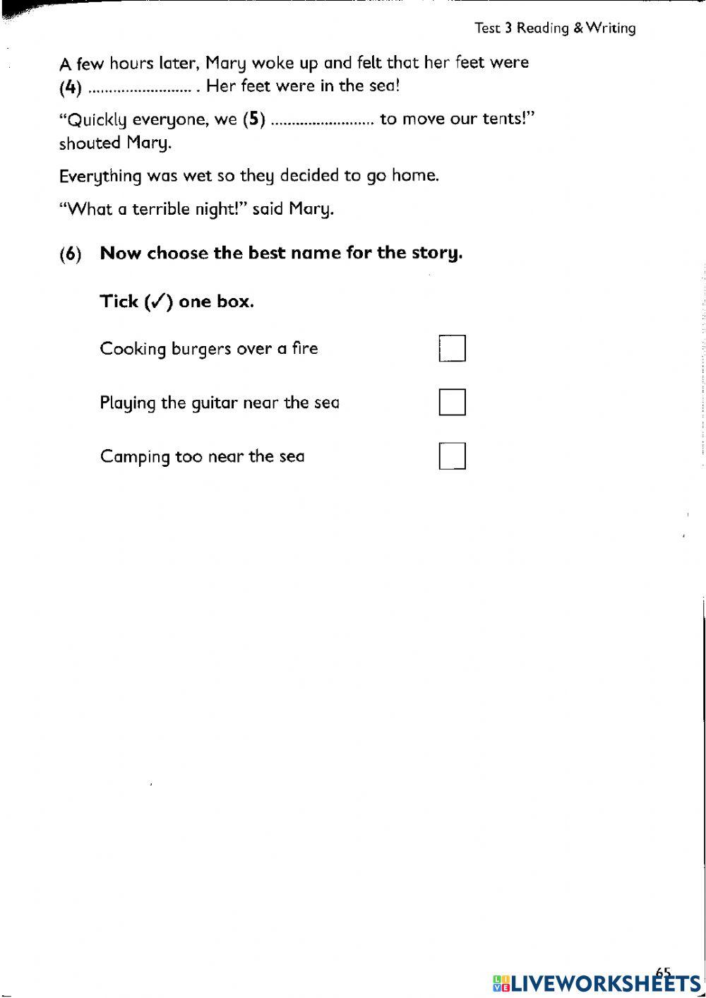 Reading and writing 11 worksheet | Live Worksheets