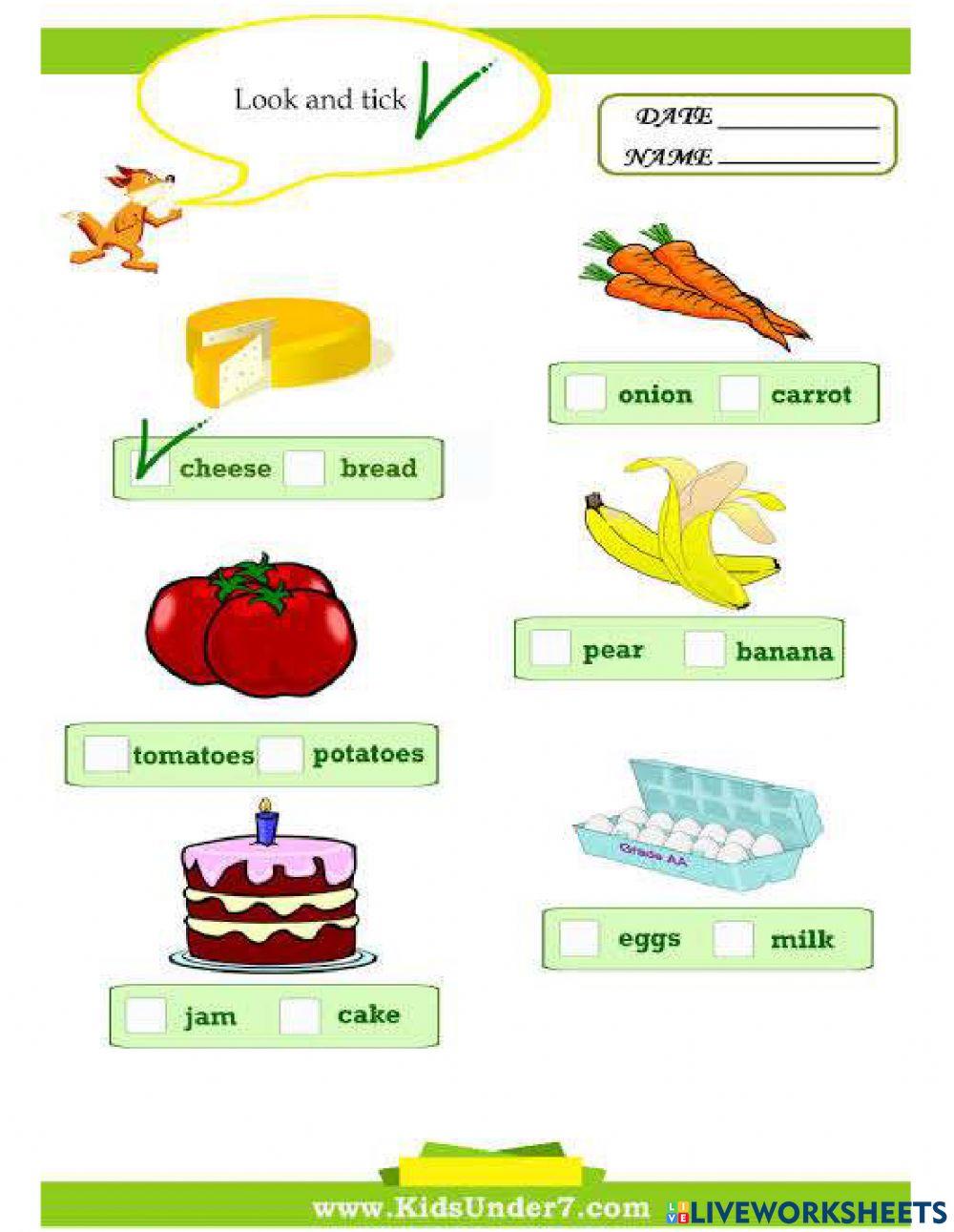 Tick online pdf exercise for 2 | Live Worksheets