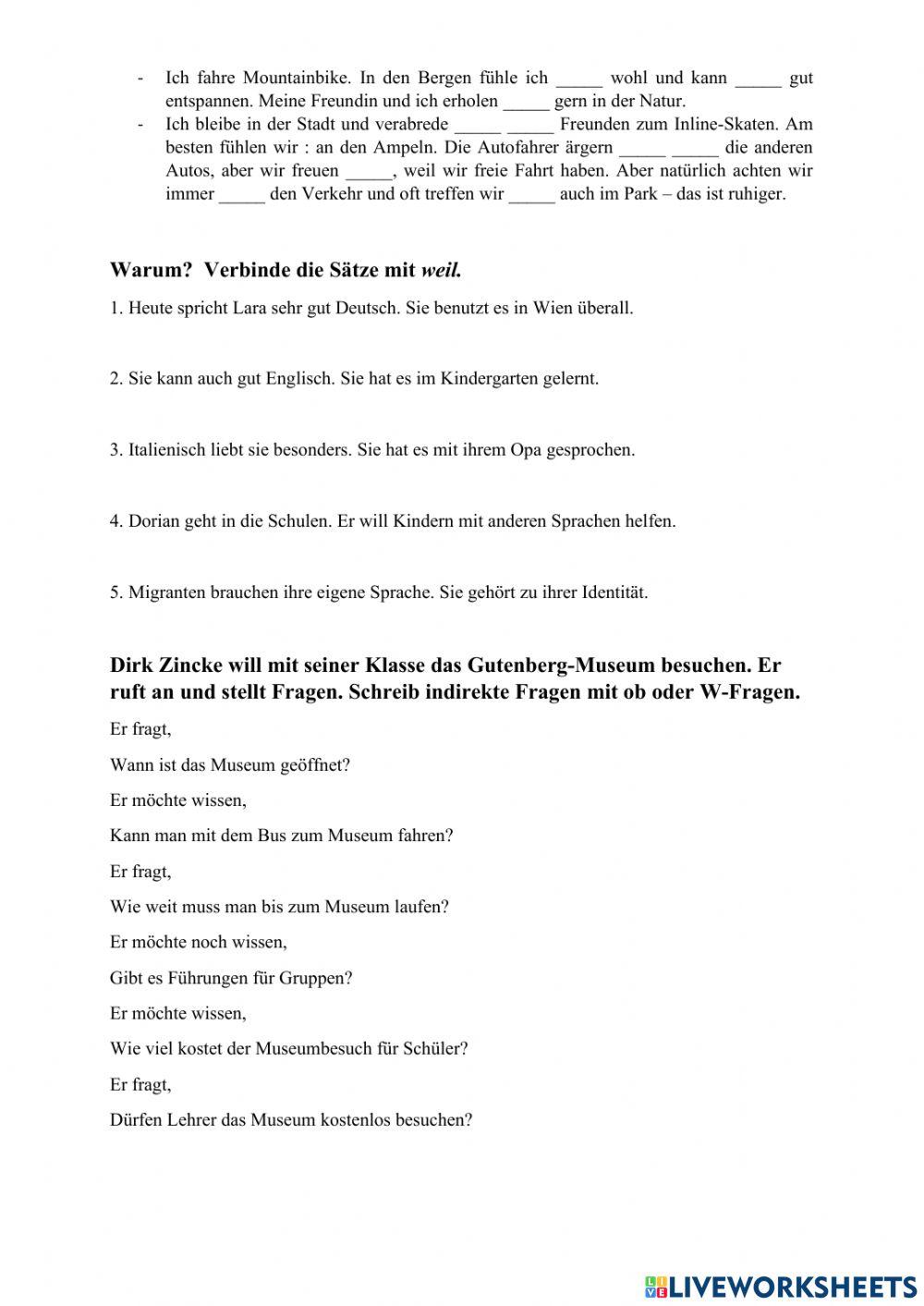 Test - Studio 21 A2 - Lektion 1-6 online exercise for a1 | Live Worksheets